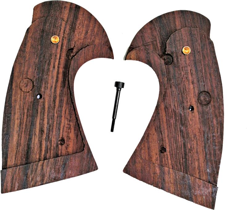 Colt Python 2nd Generation Rosewood Grips, Smiley Checkered Pattern